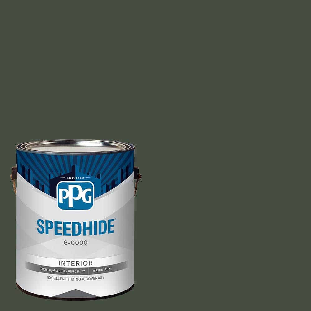SPEEDHIDE 1 gal. PPG1033-7 Charcoal Smoke Satin Interior Paint PPG1033 ...