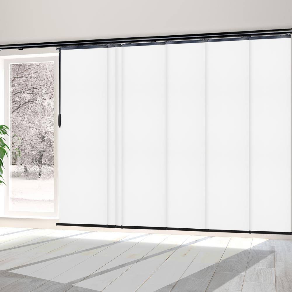 EMOH Alabaster 110 in. to 153 in. W x 116 in. L Adjustable 7-Panel ...