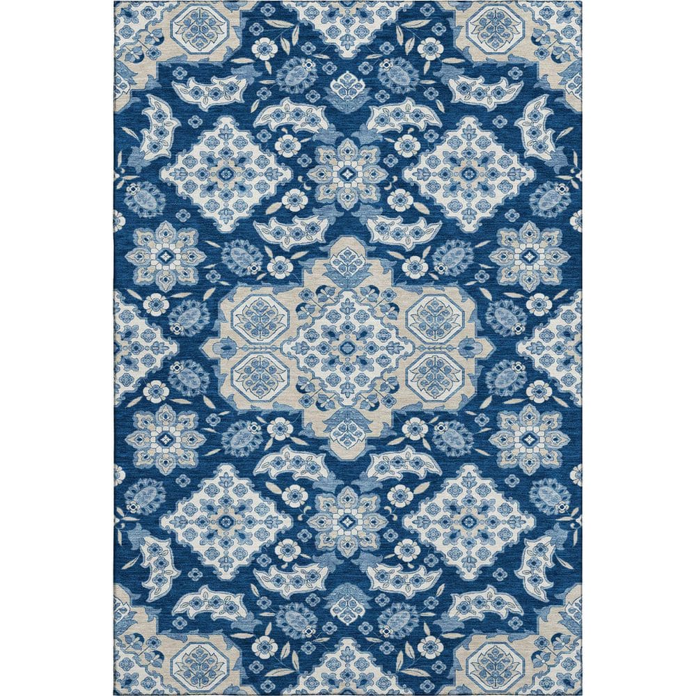 Addison Rugs Mayfield Premium Machine Washable Abstract AMF1853 Navy 3 ...