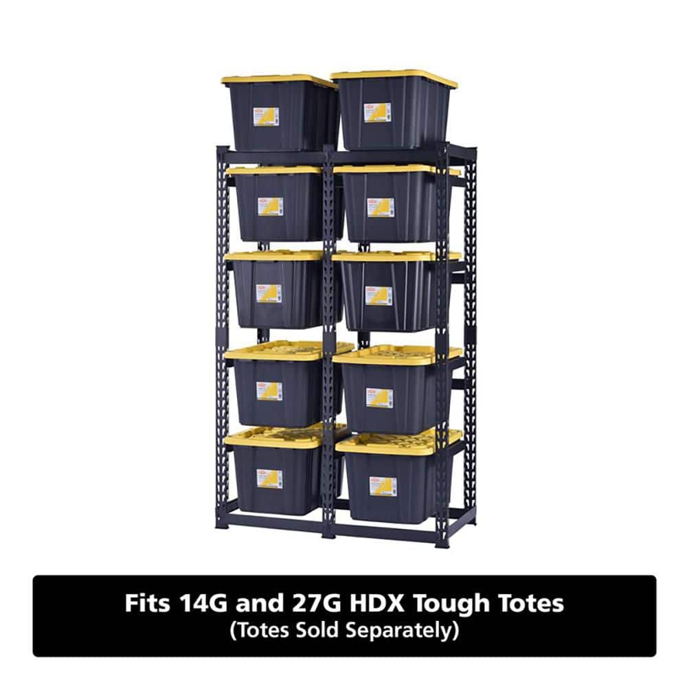 Husky 10-Tote Metal Storage Rack for HDX 14 and 27 Gal. Totes (50 in. W ...