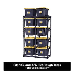 10-Tote Metal Storage Rack (50 in. W x 78 in. H x 24 in. D) and 27 Gal ...