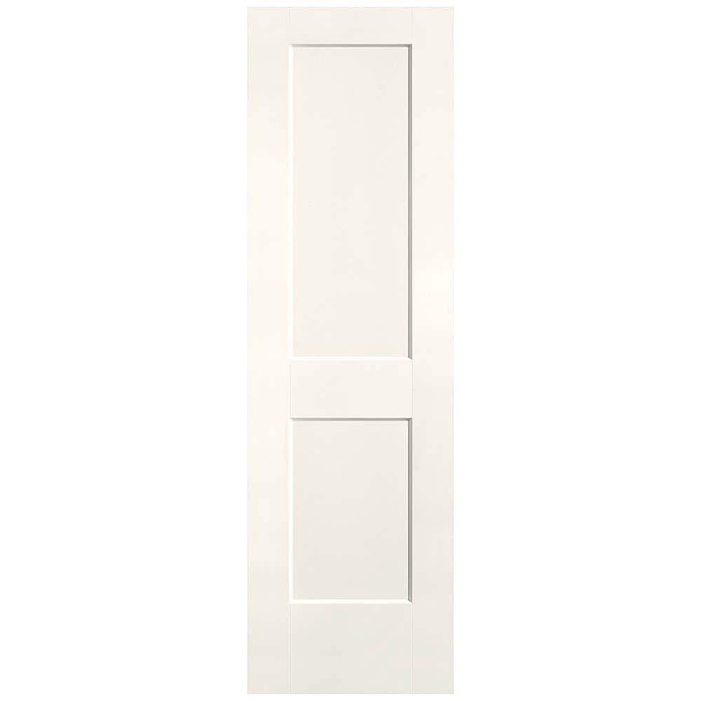Masonite 24 in. x 80 in. 2-Panel Logan Single Bore Hollow Core Ivory ...