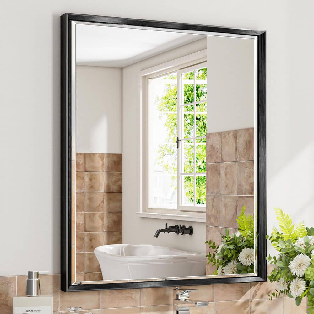 QueenFun 30 in. W x 36 in. H Aluminum Beveled Edge Rectangular Framed ...