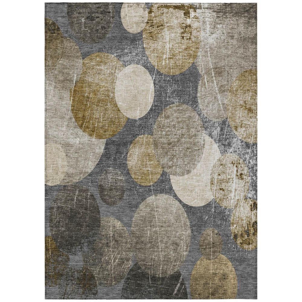 HomeRoots Brown, Beige, Ivory 5 ft. x 8 ft. Woven Abstract Polyester ...