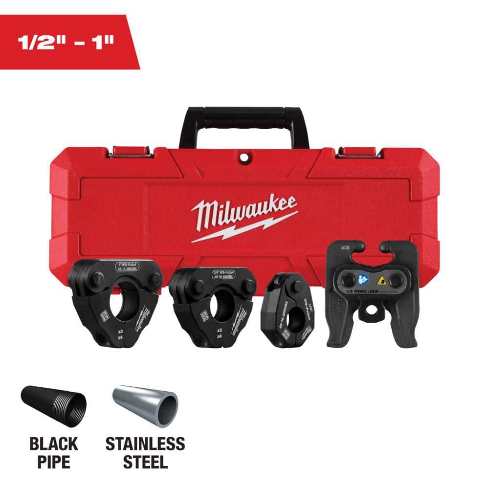 Milwaukee 1/2 in. - 1 in. IPS-P Pivoting Press Ring Kit for M12 FORCE ...