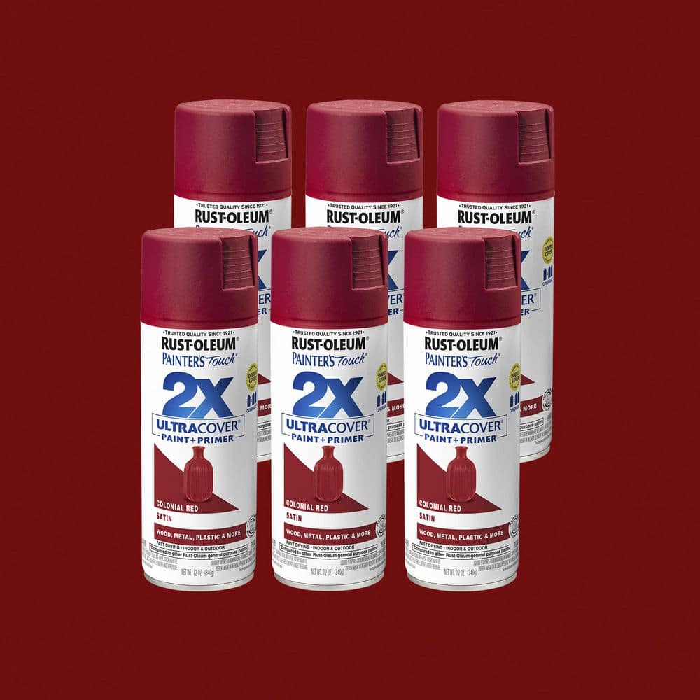 Rust-Oleum Painter's Touch 2X 12 oz. Satin Colonial Red General Purpose ...