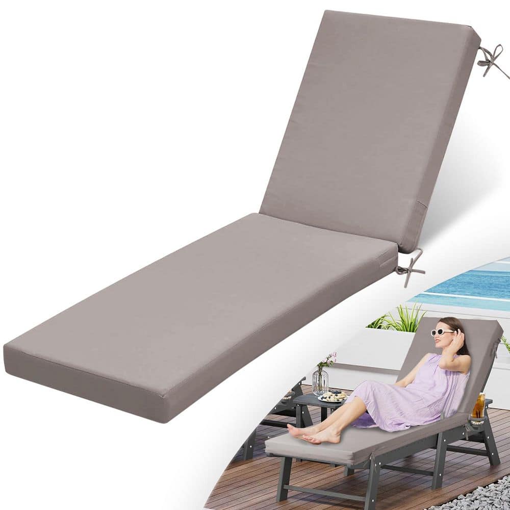 Outdoor Chaise Lounge Cushion, 72"x21"x3", Fade-Resistant Patio Chair ...