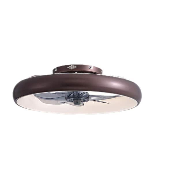 WDETR 20 in. Modern Smart Indoor Coffee Brown Ceiling Fan With Lights ...
