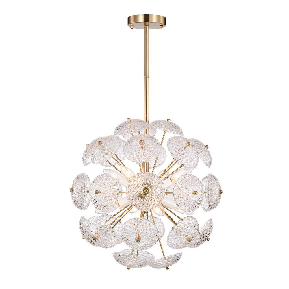 Warehouse of Tiffany Nafli 18 in. 8-Light Indoor Satin Gold Finish ...