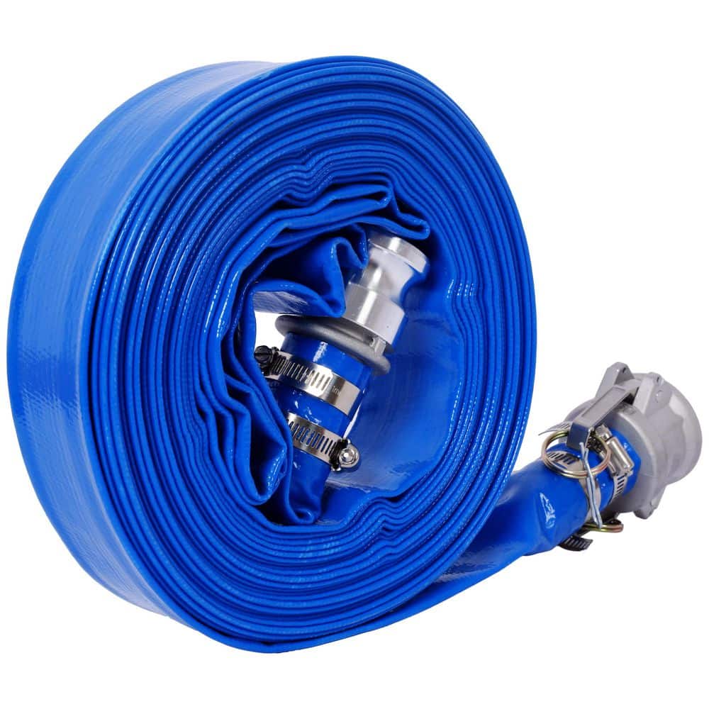 Sudzendf Blue 1.5 in. ID x 50 ft. Pool Backwash Hose, PVC Lay Flat ...
