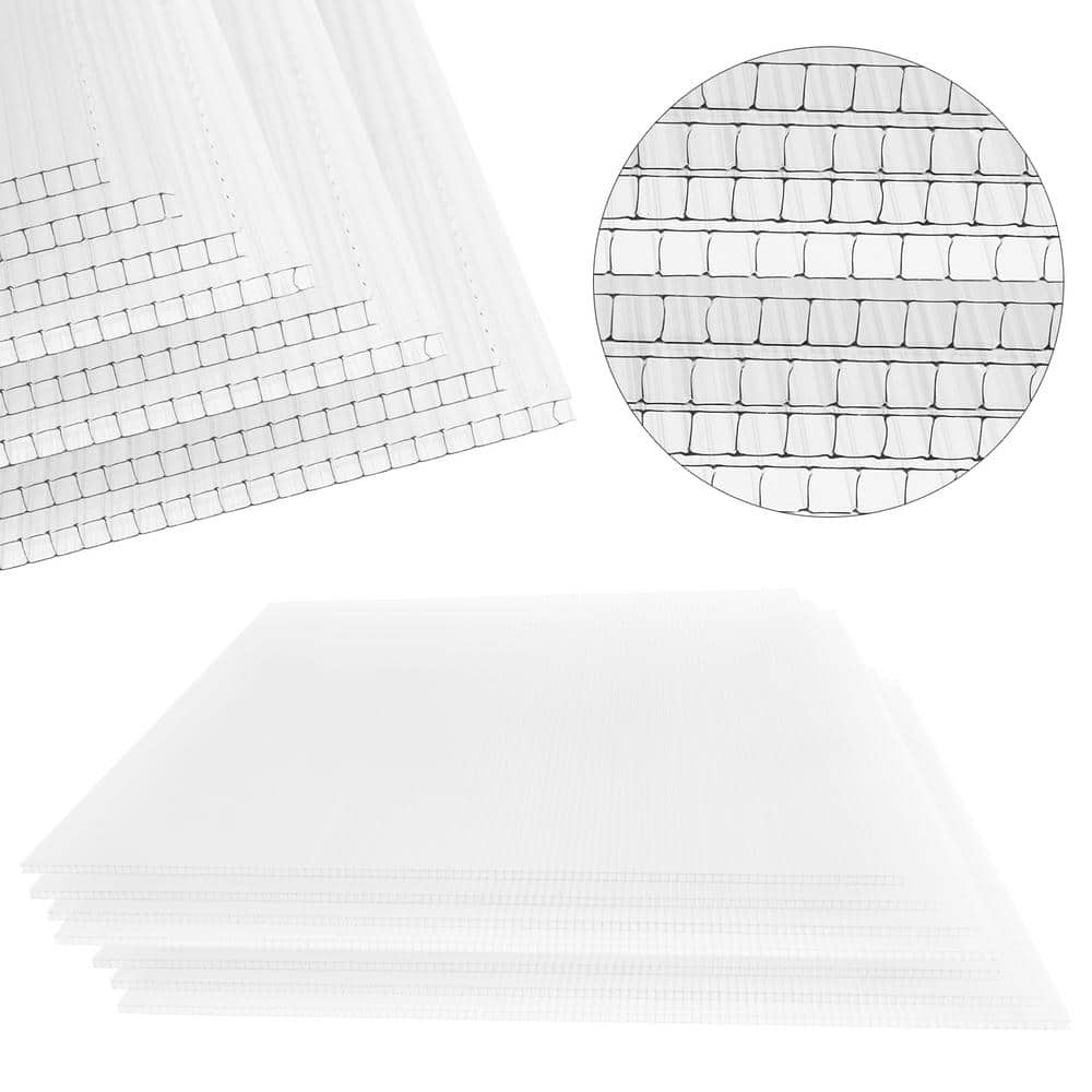 Wellco 24 in. x 48 in. x 0.236 in. (6 mm) Multiwall Polycarbonate Sheet ...