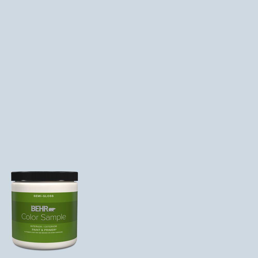 BEHR PREMIUM PLUS 8 oz. #S520-1 Pale Cornflower Semi-Gloss Interior ...
