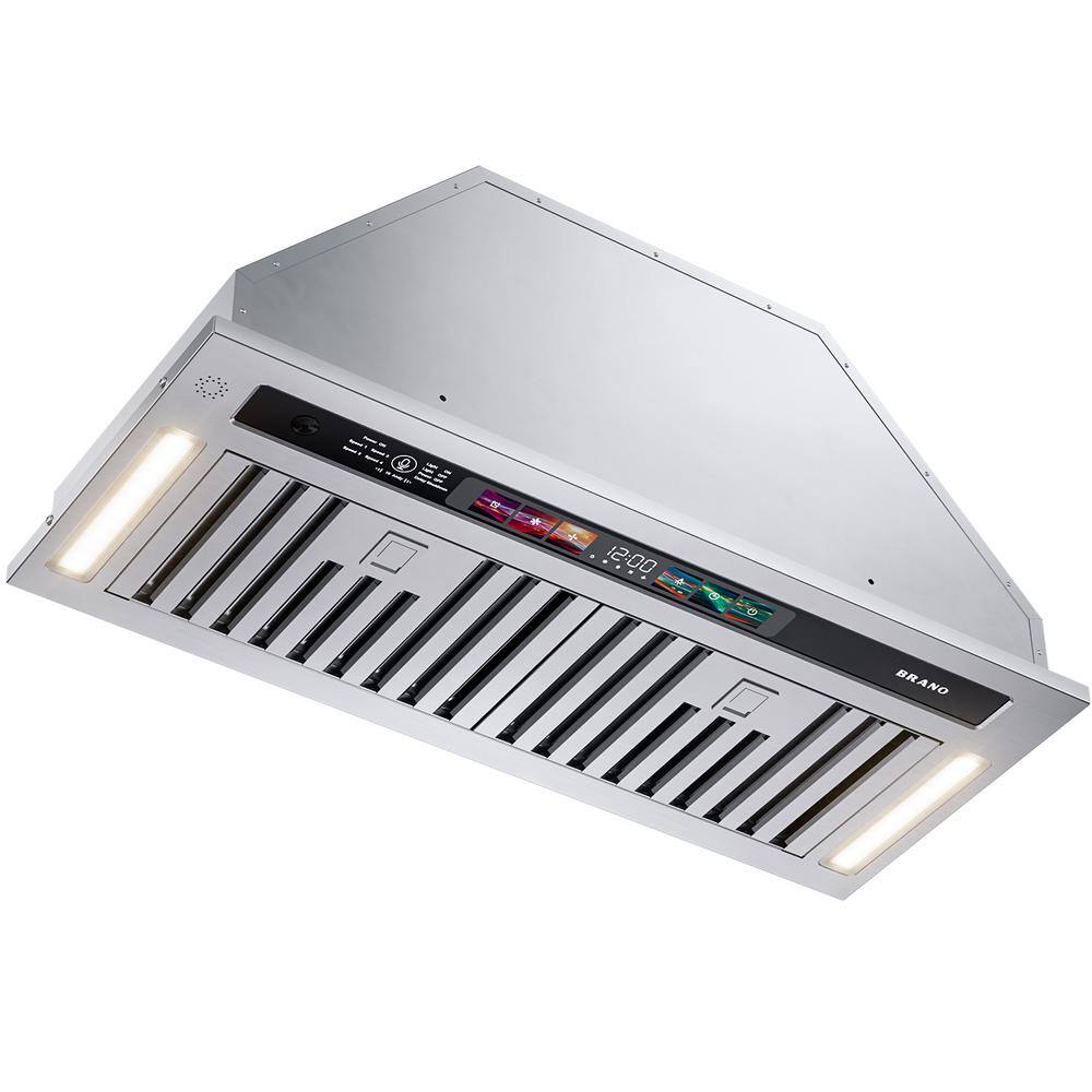 BRANO 30 in. 900 CFM Ductless Insert Range Hood in Stainless Steel with ...