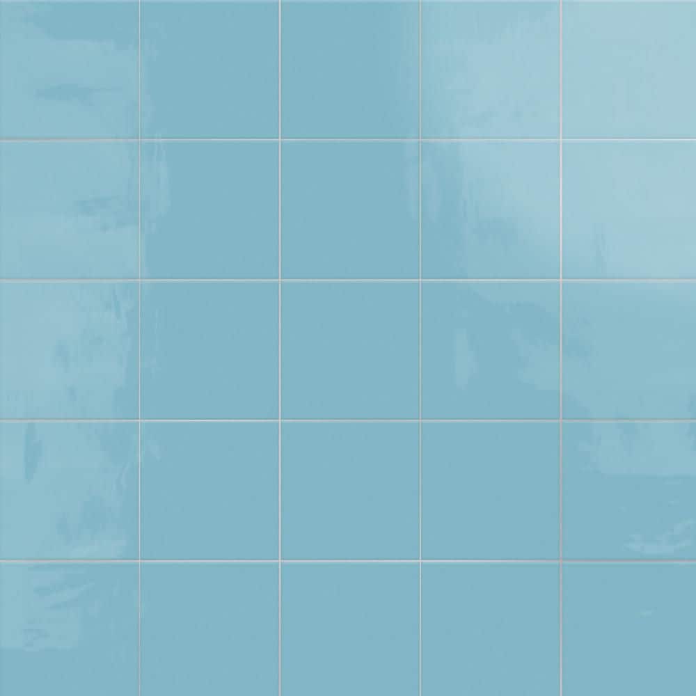 Merola Tile Monocolor Celeste 7-7/8 in. x 7-7/8 in. Ceramic Floor and ...