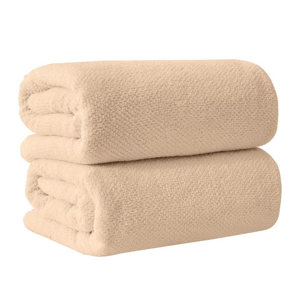 FRESHFOLDS 100% Cotton Absorbent & Quick-Dry 2 Pack Bath Sheets, Silver ...