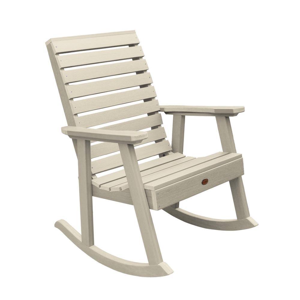 Highwood Weatherly Whitewash Recycled Plastic Outdoor Rocking Chair AD ...