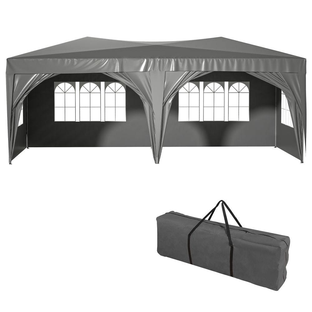 Amucolo 10 ft. x 20 ft. Dark Gray Outdoor Portable Folding Pop Up Party ...