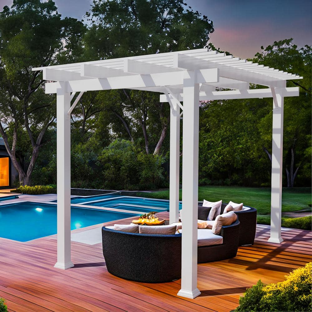 M-D Building Products IntelliShade 8 ft. x 12 ft. White Aluminum ...