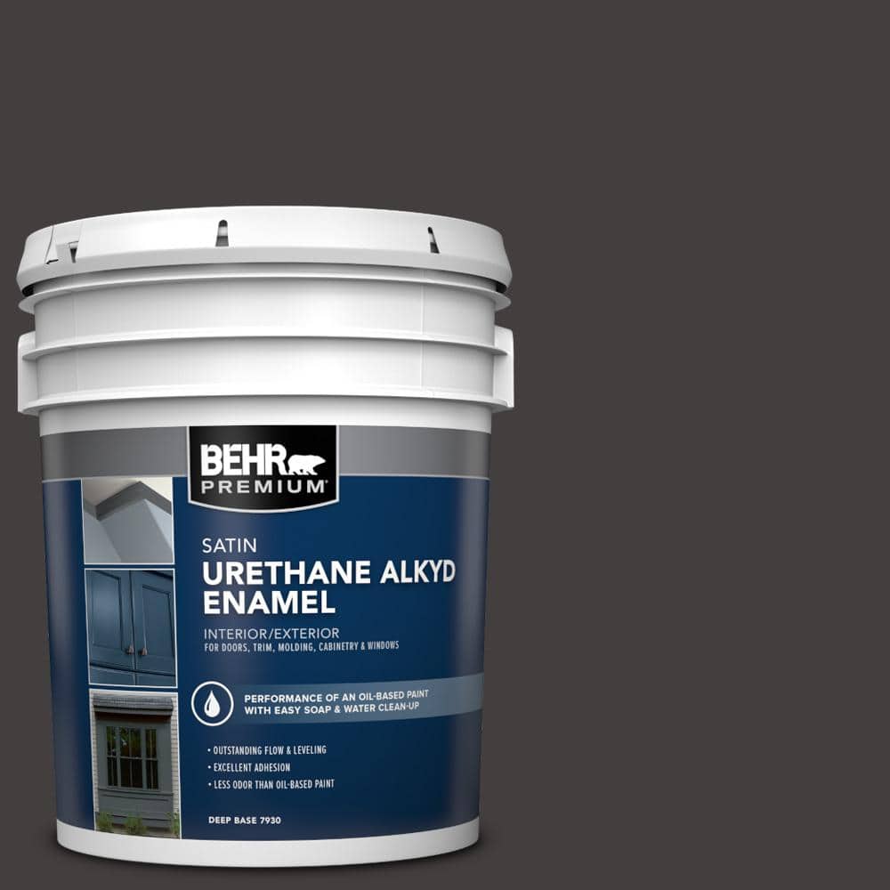 BEHR PREMIUM 5 gal. #MQ1-35 Off Broadway Urethane Alkyd Satin Enamel ...