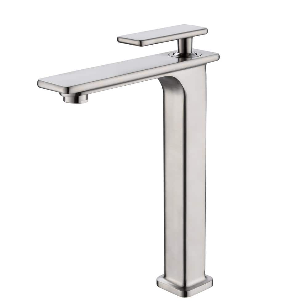 Maincraft Single-Handle Single-Hole Bathroom Faucet Brushed Nickel ...