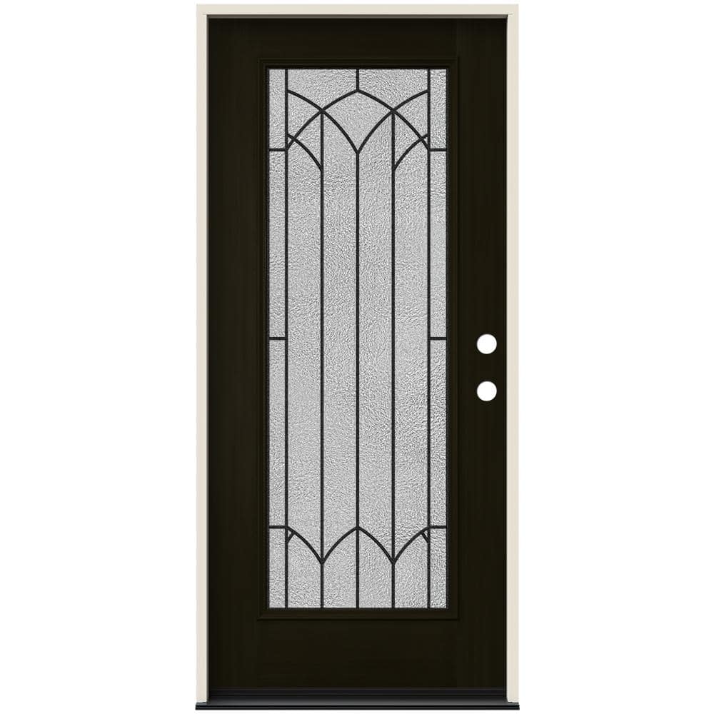 JELD-WEN 36 in. x 80 in. Left-Hand Full Lite Montclair Decorative Glass ...