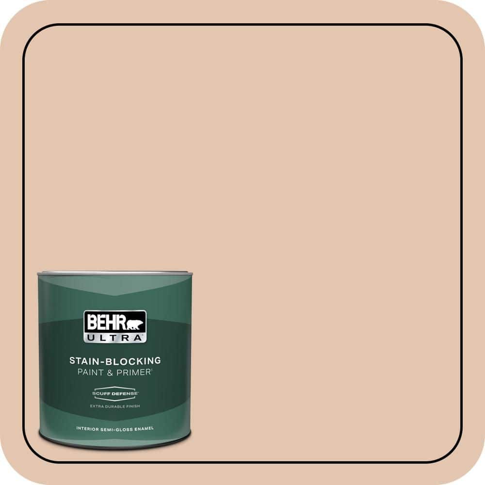BEHR ULTRA 1 qt. #MQ1-31 Cockleshell Extra Durable Semi-Gloss Enamel ...