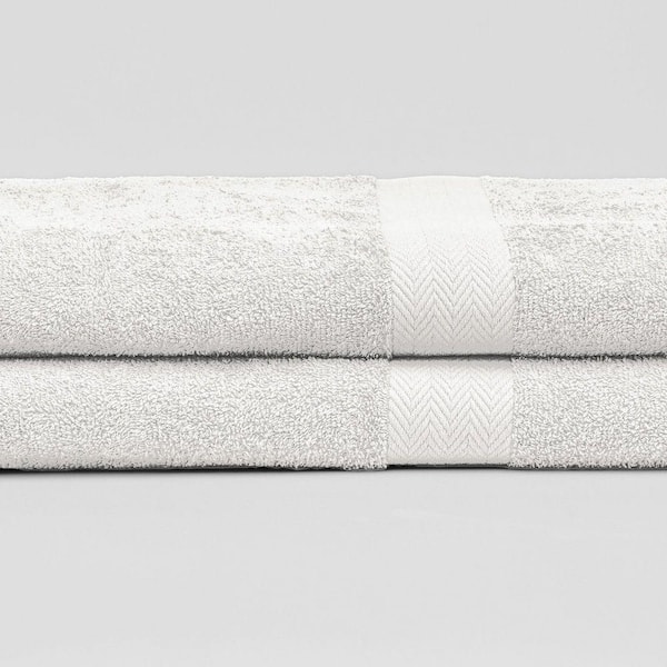 Deluxe White Solid 100% Cotton Bath Sheet (Set of 2) 847134 - The Home ...
