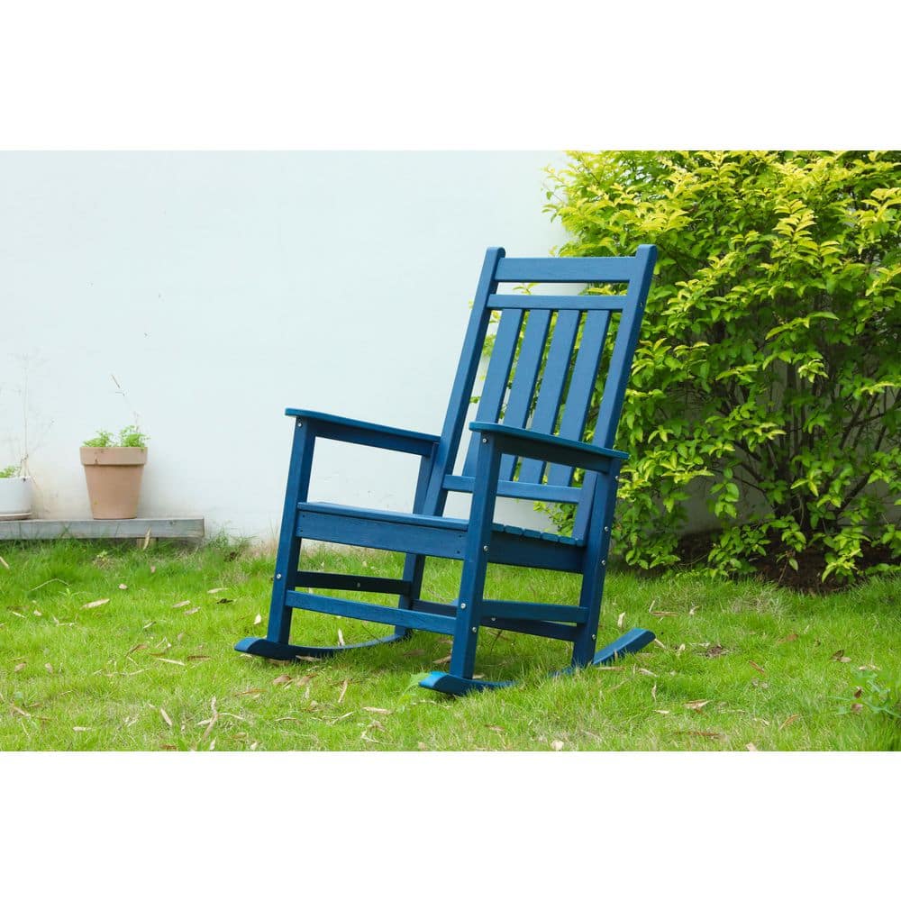 Siavonce Oversized Navy Blue Wood Texture All Weather Resistant Outdoor ...