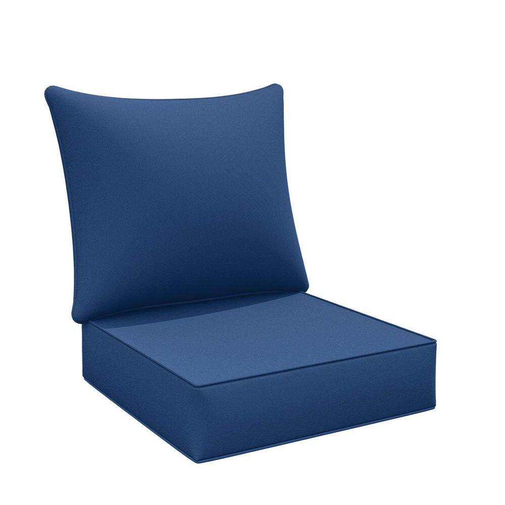 WNP 24 in. x 24 in. Deep Seat Outdoor Lounge Cushion with Backrest ...
