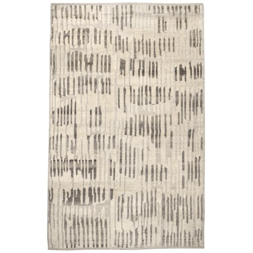 DASH & ALBERT Hicks Hand Knotted Wool Natural 9 ft. x 12 ft. Indoor ...