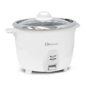 Elite Gourmet Gourmet 10-Cup White Rice Cooker with Stainless Steel ...