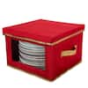 SIMPLIFY 5.45 Gal. Holiday Dinner Plate Dinnerware Storage Box with 12 ...