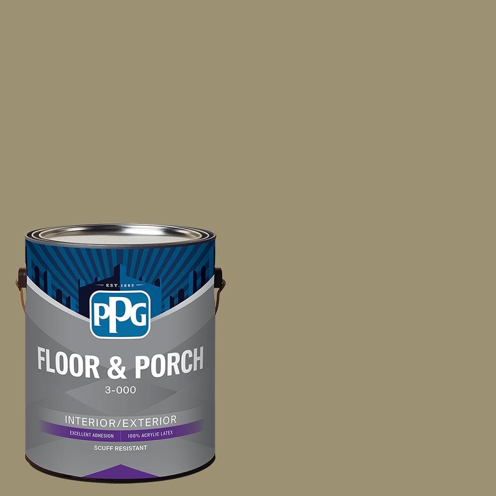 PPG 1 gal. PPG11-17 Mossy Gold Satin Interior/Exterior Floor and Porch ...