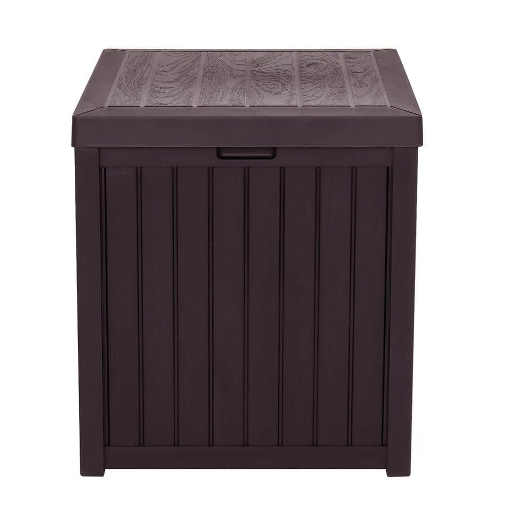 Karl home 51 Gal. Brown Square Plastic Deck Box 518411427991 - The Home ...