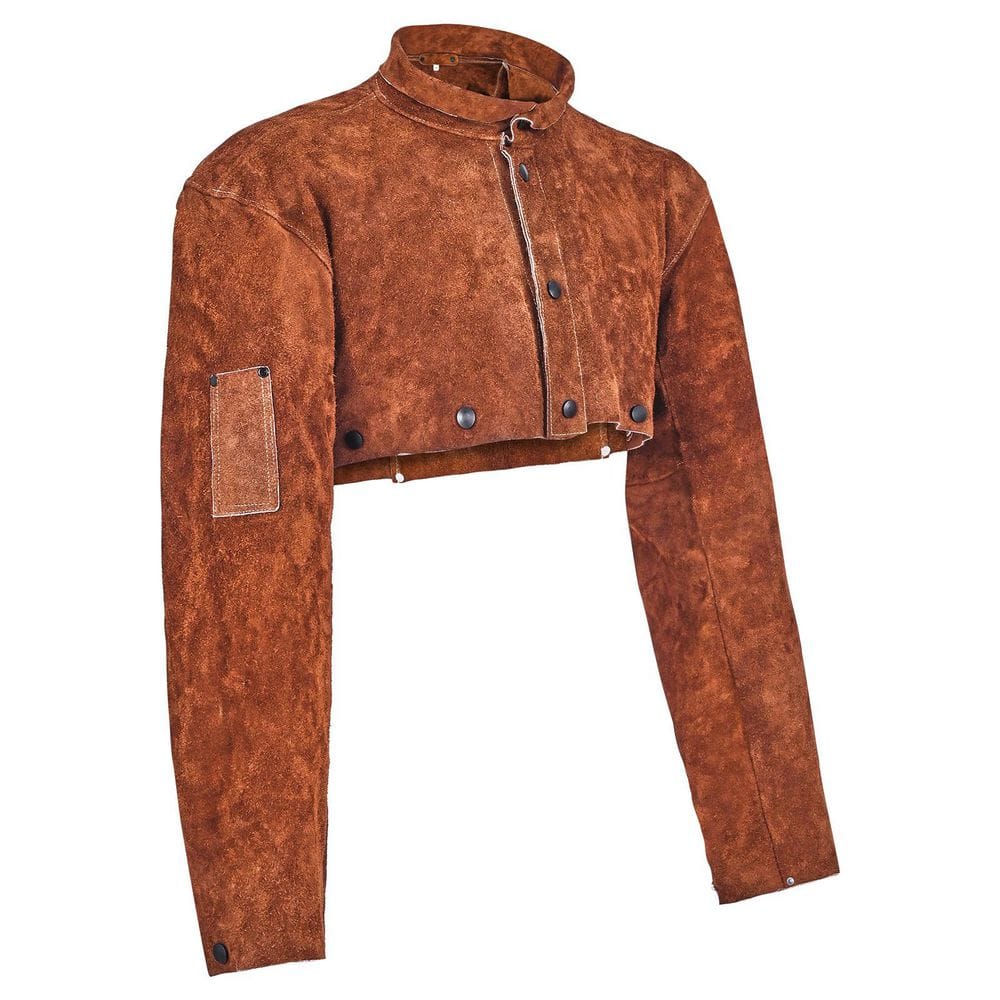 SKYSHALO Leather Welding Cape Sleeve, Heavy Duty Flame Resistant ...