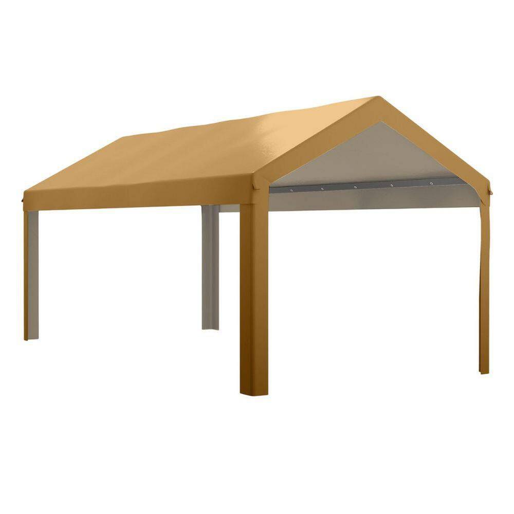 Blisstyle 10 ft. W x 20 ft. D x 10 ft. H Beige Roof Plastic Carport ...