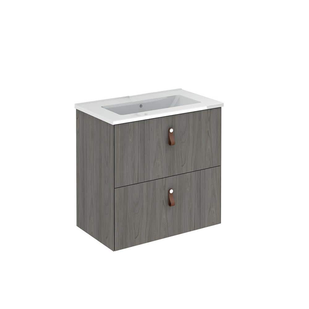 ROYO Little 24 in. W x 14 in. D x 22 in. H. Bath Vanity in Grey Elm ...