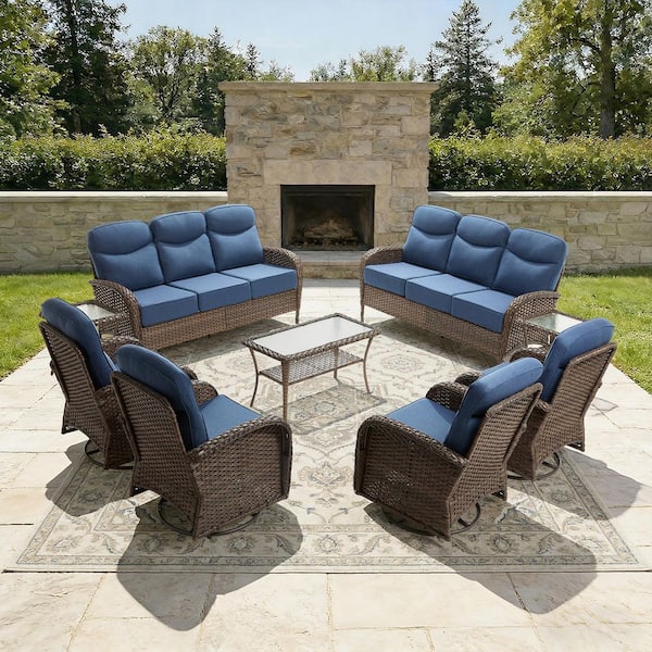 Reviews for Opohoro Luna 6-Piece Brown Wicker Patio Conversation Set ...