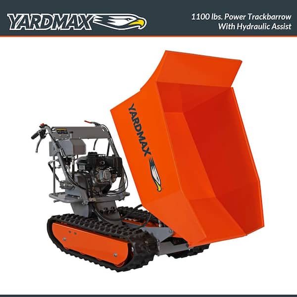 YARDMAX YD8105 Track Barrow with Hydraulic Assist, 1100lb. Capacity ...