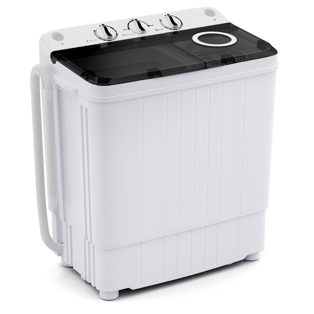 Costway 1.6 cu. ft. 17.6 lbs. Portable Top Load Washer Machine Mini Compact Washer Dryer in Gray HCST01197 The Home Depot