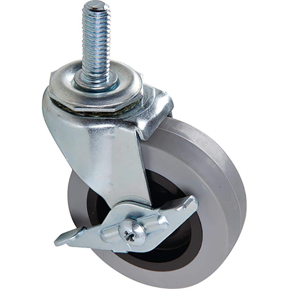 Shepherd 2.5 in. Gray Rubber Like TPR and Steel Swivel Threaded Stem ...