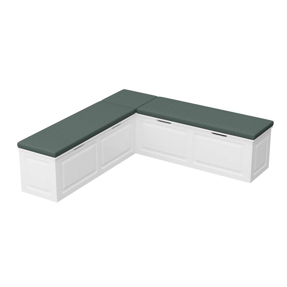 FUFU&GAGA White Shoe Bench, Modern L-Shaped Corner Shoe Bench Wooden ...