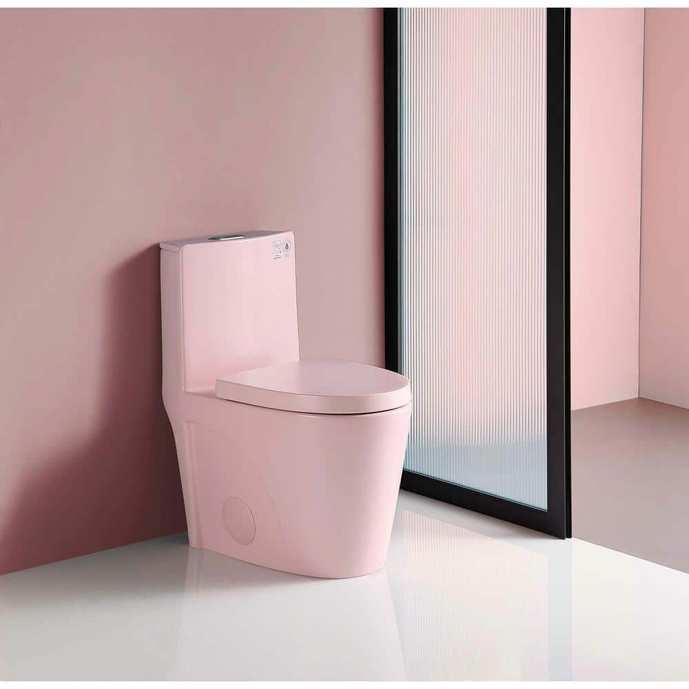 XUJMK 12 in. 1-Piece 1.1/1.6 GPF Water-Efficient Dual Flush Elongated ...