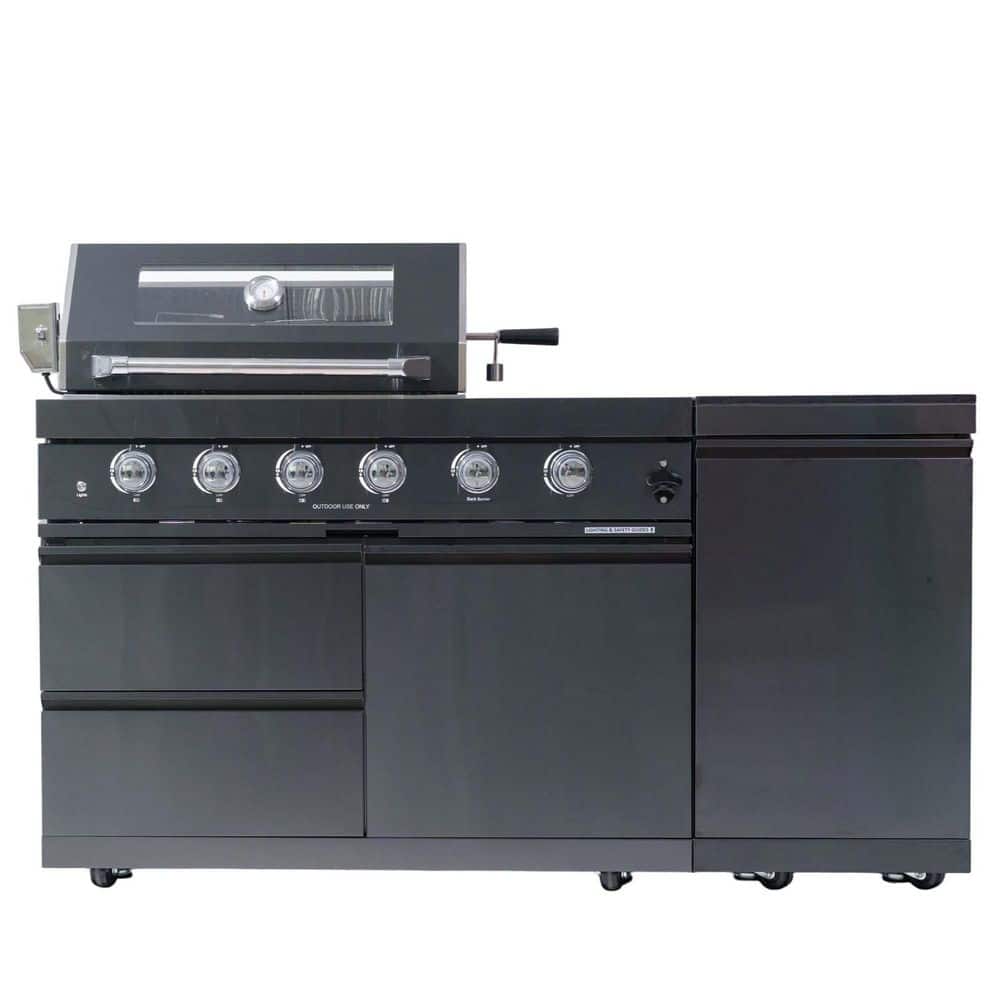 Boosicavelly 4-Burner Propane Gas Grill Island in Stainless Steel ...