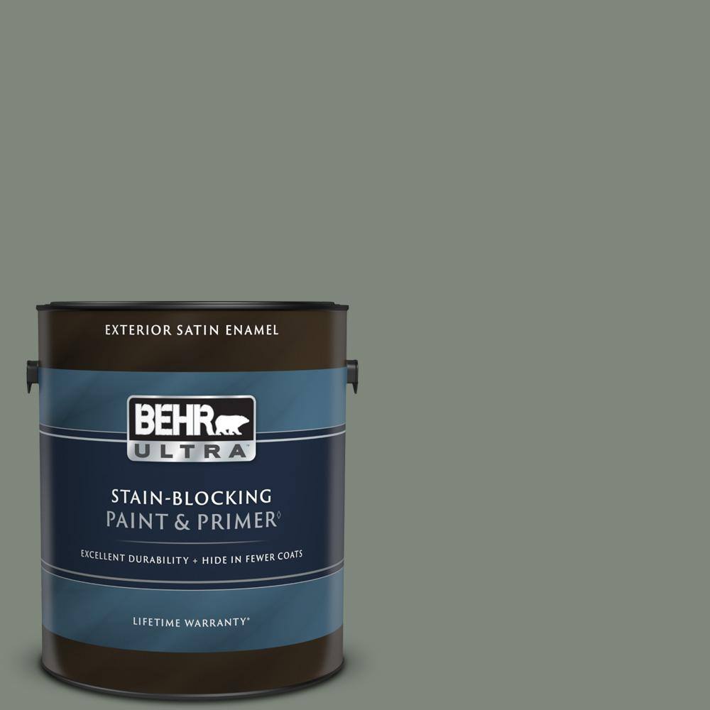 BEHR ULTRA 1 gal. #N410-5 Village Green Satin Enamel Exterior Paint ...