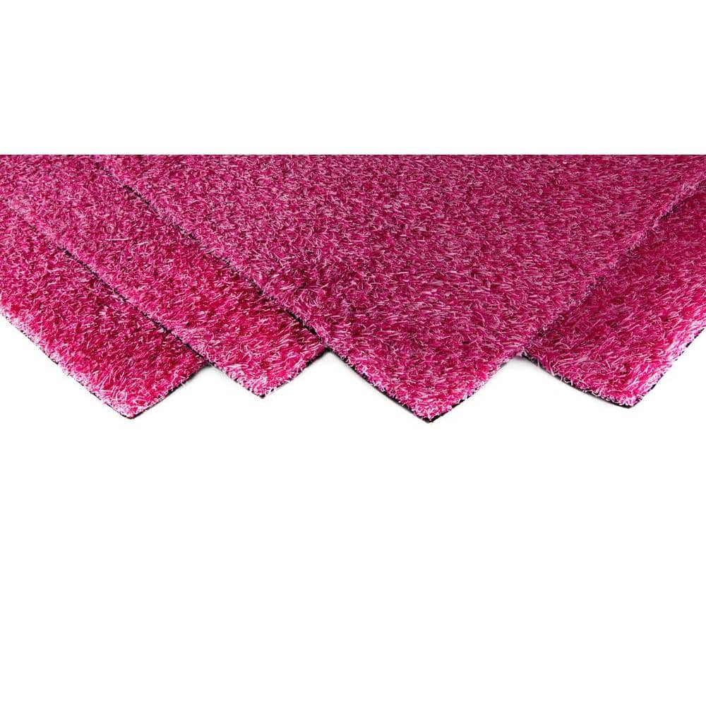 GREENLINE ARTIFICIAL GRASS Pink Blend Turf 6 ft. x 8 ft. Artificial ...