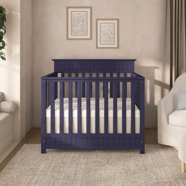 Dream On Me Harbor 4-in-1 Navy Convertible Mini Crib 636-NVY - The Home ...