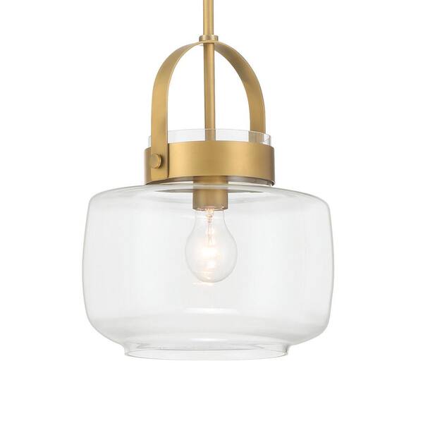 Minka Lavery Wickglow 100-Watt 1-Light Legacy Brass Modern Farmhouse ...