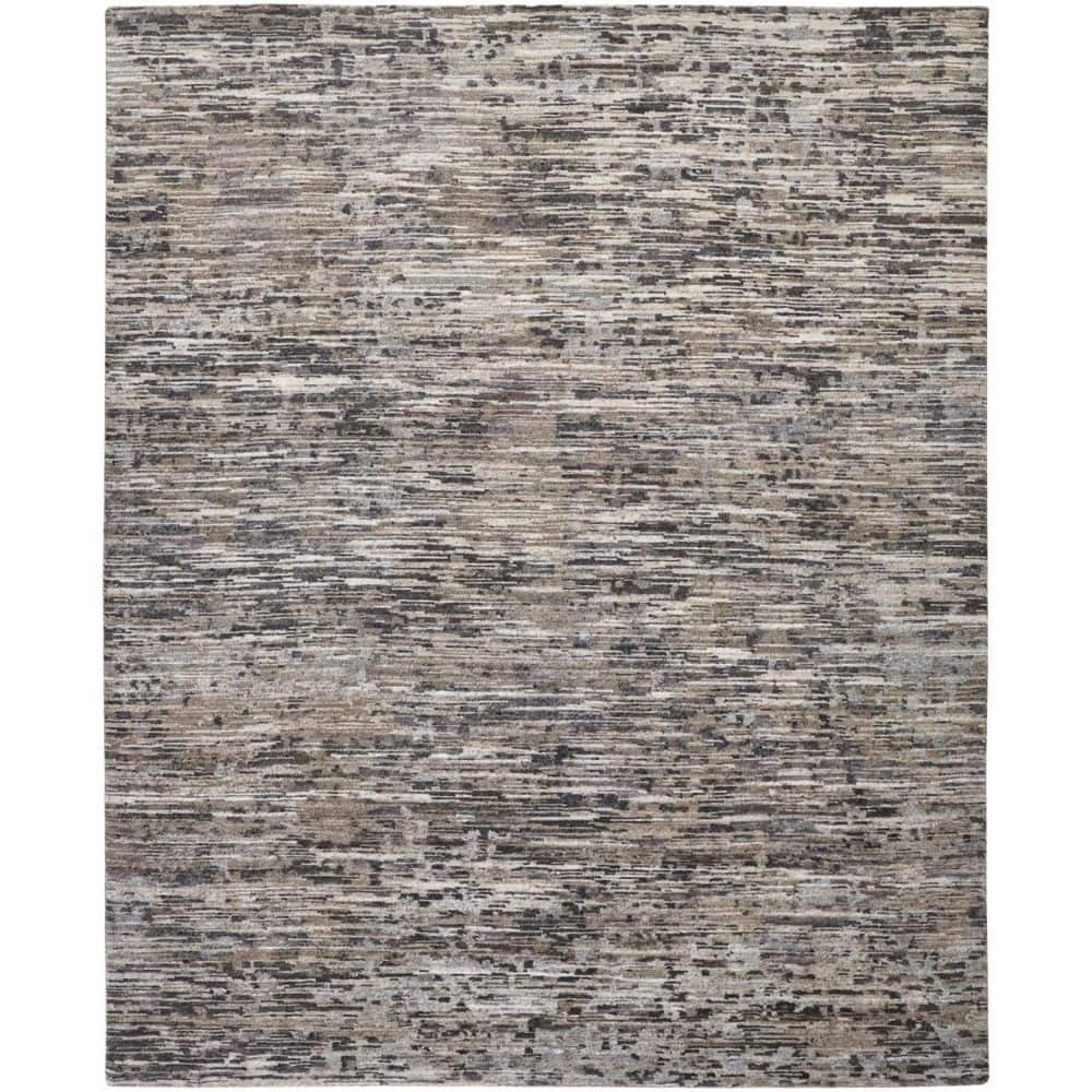HomeRoots 8 ft. x 10 ft. Gray Abstract Area Rug 2000513335 - The Home Depot