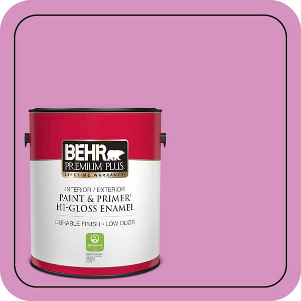 BEHR PREMIUM PLUS 1 gal. #680B-4 Pressed Flower Hi-Gloss Enamel ...